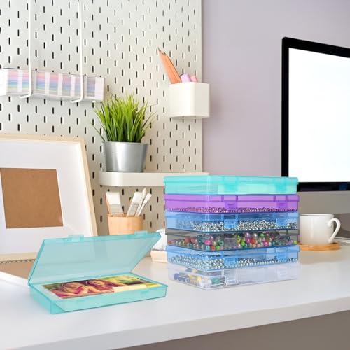 Bluedale Photo Storage Box with Zipper, 10 Inner 4 x 6 Photo Cases Hold 1000 Pictures, Waterproof Photo Organizer Containers, Scrapbook Keeper with Handle for Seed, Picture, Craft Storage