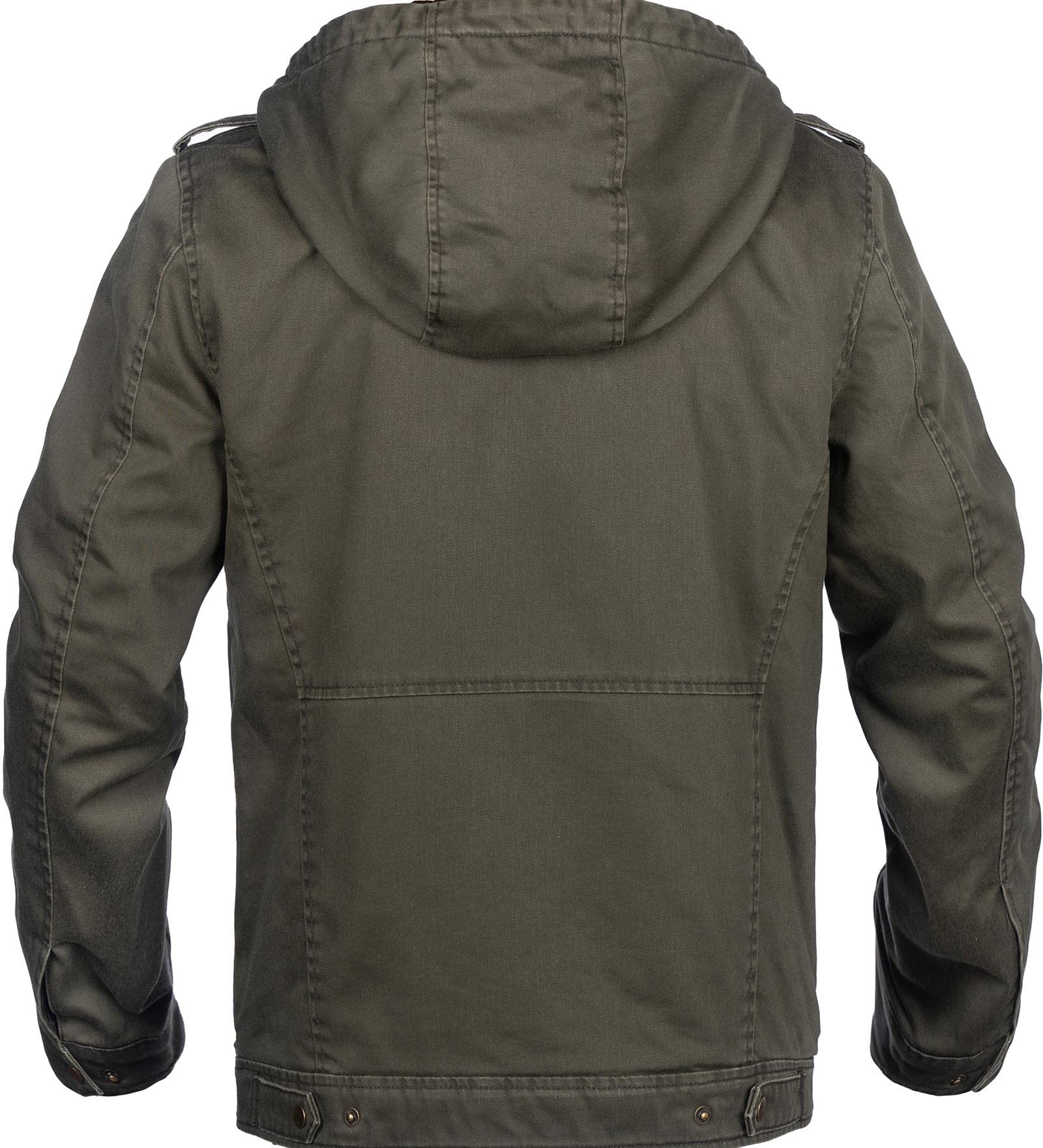 whattry Mens Casual Washed Cotton Military Jacket Warm Canvas Windbreaker
