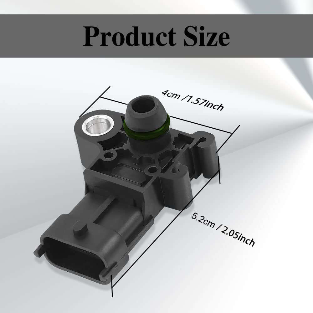 Manifold Absolute Air Pressure Map Sensor, 55573248 Map Manifold Absolute Pressure Sensor Air Intake Switch Compatible with Chevy 09-11 Aveo 07-19 Impala, 08-19 Buick Enclave, 07-13 GMC Sierra 1500