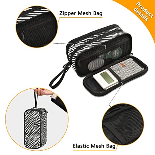 Kigai Large Pencil Case Zebra Print Organizer Pencil Bag for Boys Girls School Office Stationery Box with Zipper