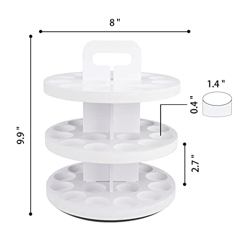SANFURNEY 3-Tier Spinning Paint Organizer Rack for 48 Bottles, Rotating Tower Craft Paint Storage Holder Stand, Compatible with Citadel Paints