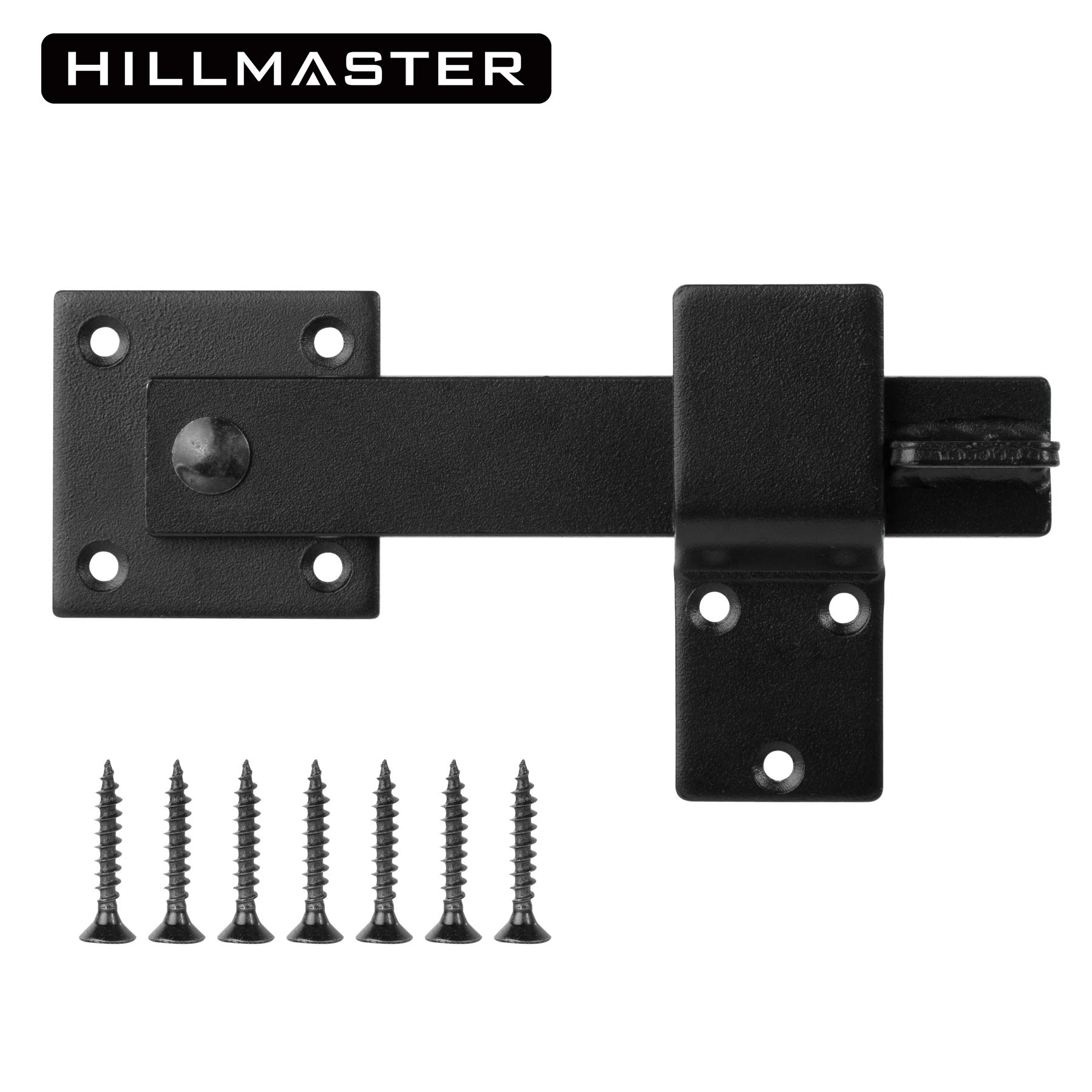 HILLMASTER Sturdy 6" Farm Flip Fence Gate Latch, Barn Door Lock Flip Latch Hardware, Rustic Gate Lock for Cabinet, Shed, Sliding Doors, Matte Black
