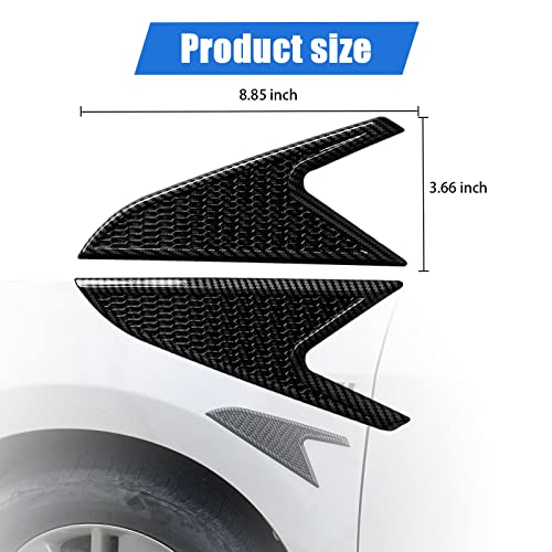 Jawmoy 2 PCS Car Fender Side Vents, Fender Decorative Stickers, Air Flow Intake Hole Grille Auto Exterior Accessories Universal Modification, Air Wing Vent Trim Cover (Carbon Fiber Black)