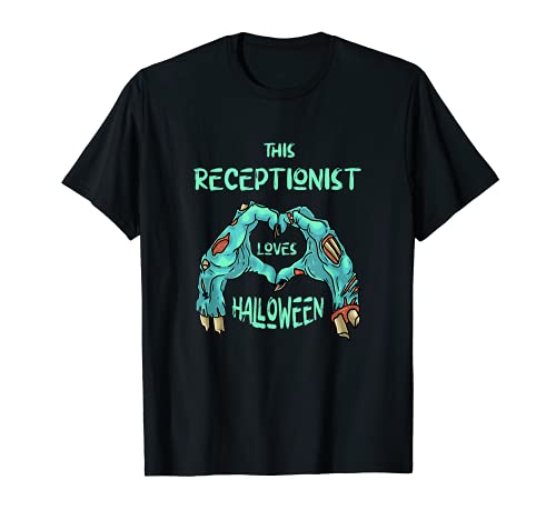 This Receptionist Loves Halloween Front Desk Officer Zombie T-Shirt