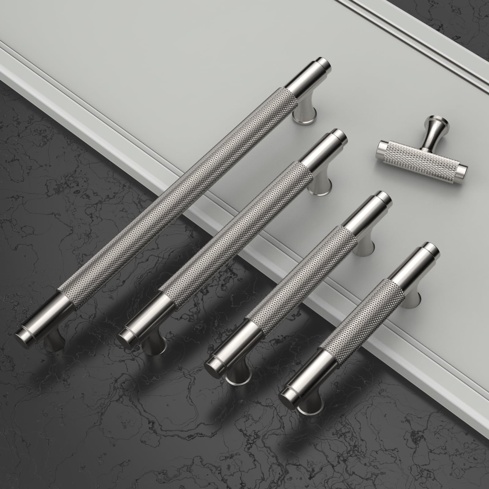 Asidrama 10 Pack 5 Inch(128mm) Brushed Satin Nickel Kitchen Cabinet Pulls, Cabinet Pulls Kitchen Cabinet Hardware for Cupboard Drawer Pulls