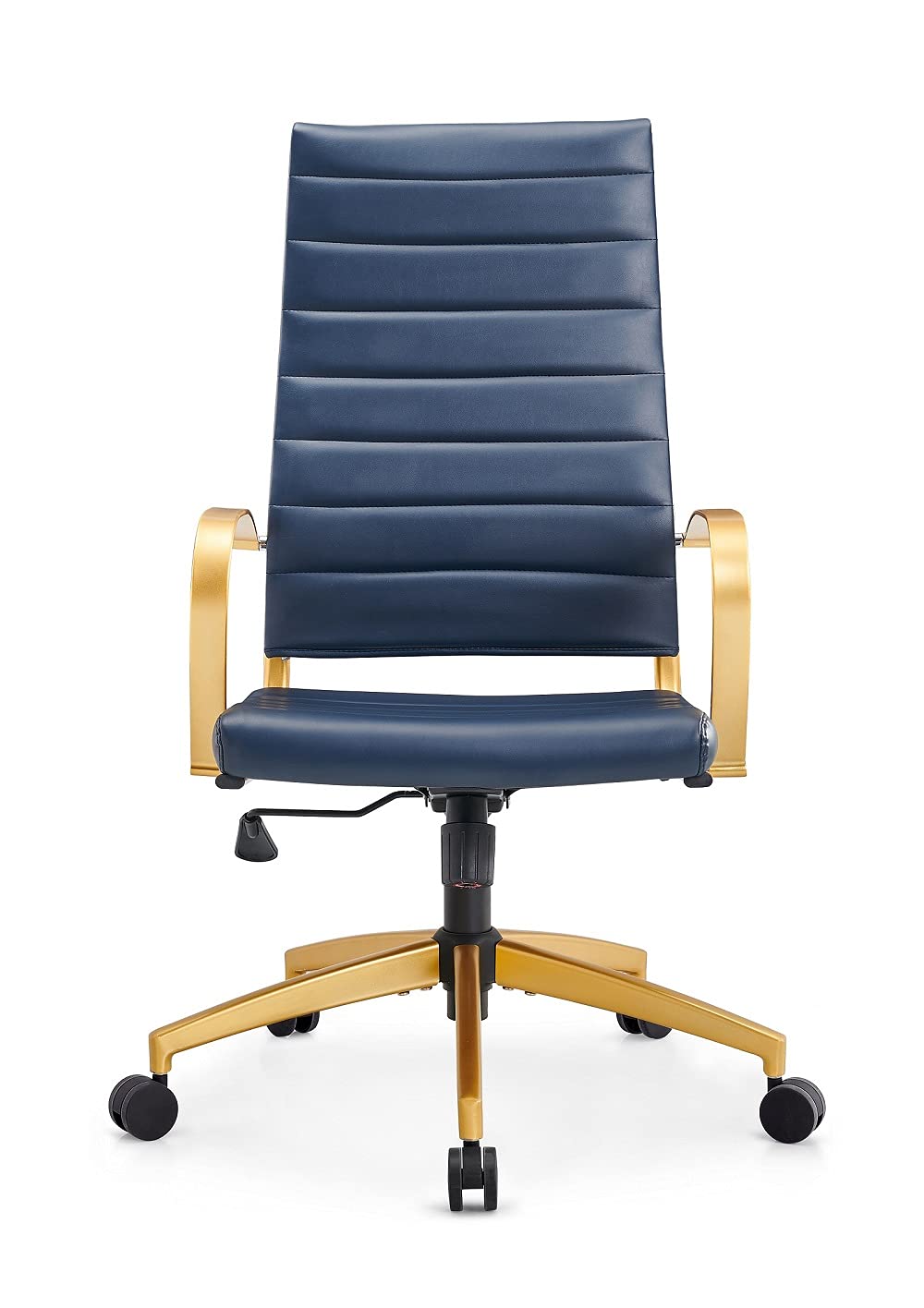 Hioryllks Desk Blue Gold Chair Gold Ergo Office Chair White and Gold Office Chair (4020 Gold Blue)