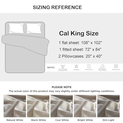 Talasily Linen Sheets Queen Linen Bed Sheet, 4 Piece Breathable Linen Cotton Sheets Queen Size Set, Linen Cotton Blend Sheets for All Seasons- Deep Pockets, Easy-Fit, (Queen, Beige)