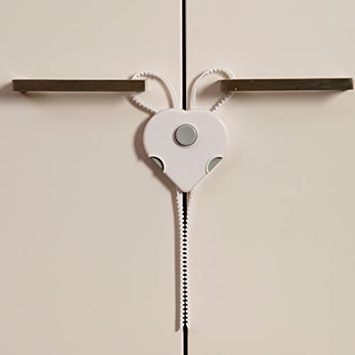 Dreambaby Flexi Lock - Cabinet & Drawer Handle Locks - Cabinet Safety Straps - with Multi-Touch Release System - White - 2 Count (Pack of 1) - Model L185