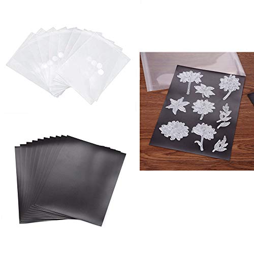 10 Pack 6.8x4.8" Magnetic Sheets with 10 Pack 5x7" Stamp & Die Storage Pockets Set for Cutting Dies Stencil Album Stamp Crafts Store and Organize All of Your Metal Cutting Dies On Single Side