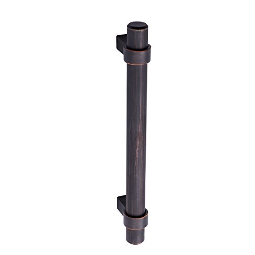 Amazon Basics Straight Bar Cabinet Handle, 6.63-inch Length (5-inch Hole Center), Oil Rubbed Bronze, 10-Pack