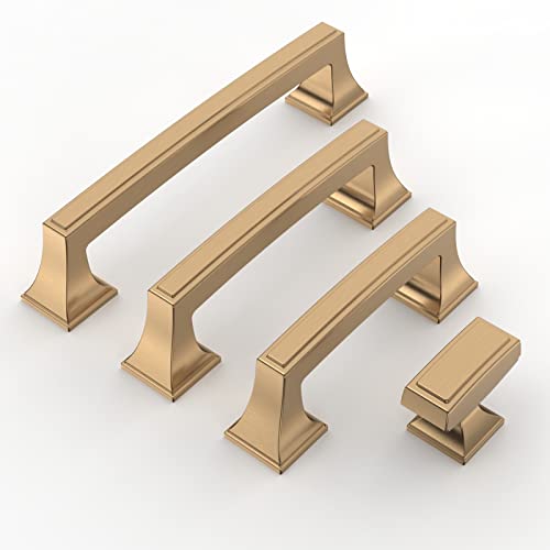 KNOKLOCK 10 Pack 5 Inch(128mm) Kitchen Cabinet Handles Champagne Bronze Cabinet Pulls Gold Kitchen Cabinet Hardware Drawer Pulls for Dresser Cupboard Wardrobe