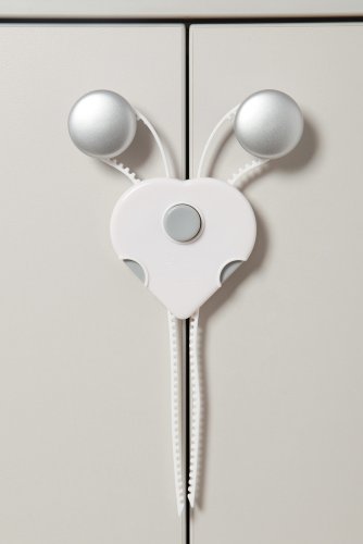 Dreambaby Flexi Lock - Cabinet & Drawer Handle Locks - Cabinet Safety Straps - with Multi-Touch Release System - White - 2 Count (Pack of 1) - Model L185