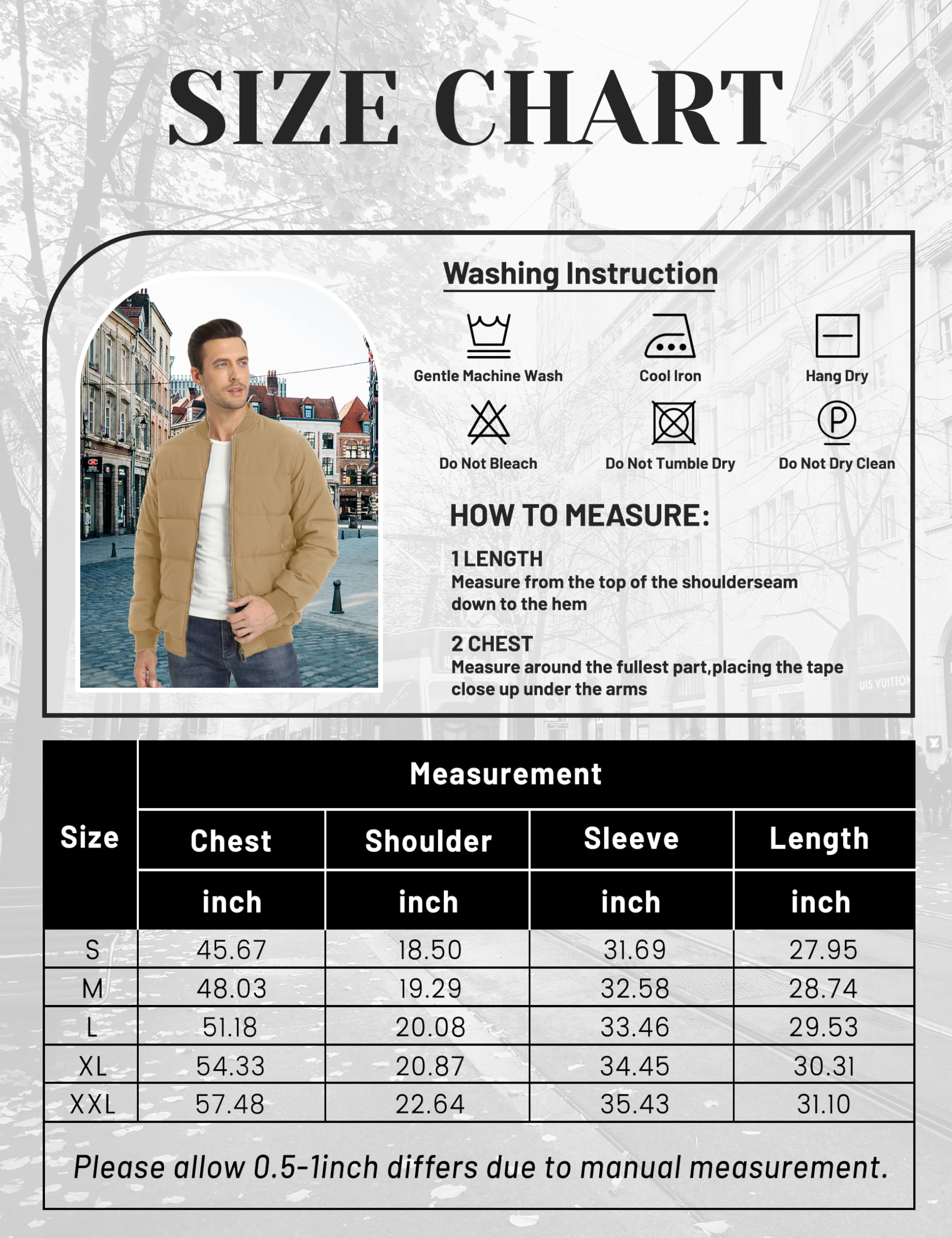 TACVASEN Mens Puffer Jacket Men Quilted Bomber for Men Lightweight Winter Full Zip Padded Jacket Windbreaker Men