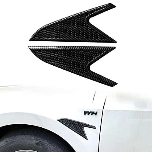 Jawmoy 2 PCS Car Fender Side Vents, Fender Decorative Stickers, Air Flow Intake Hole Grille Auto Exterior Accessories Universal Modification, Air Wing Vent Trim Cover (Carbon Fiber Black)