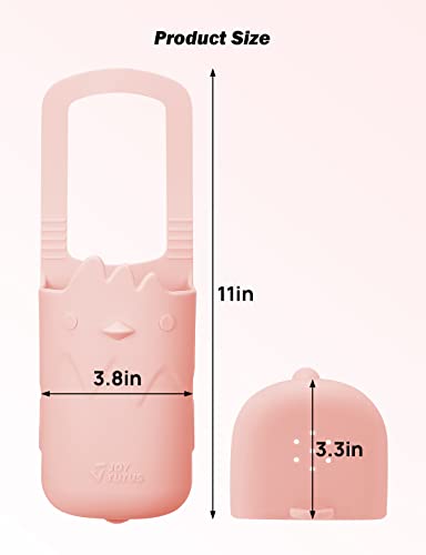 JOYTUTUS Universal Stroller Cup Holder, Cutie Holder Silicone Phone Holder Organizer for Stroller, Bike, Treadmill, Walker, Boat, Lawn Chairs (Pink)