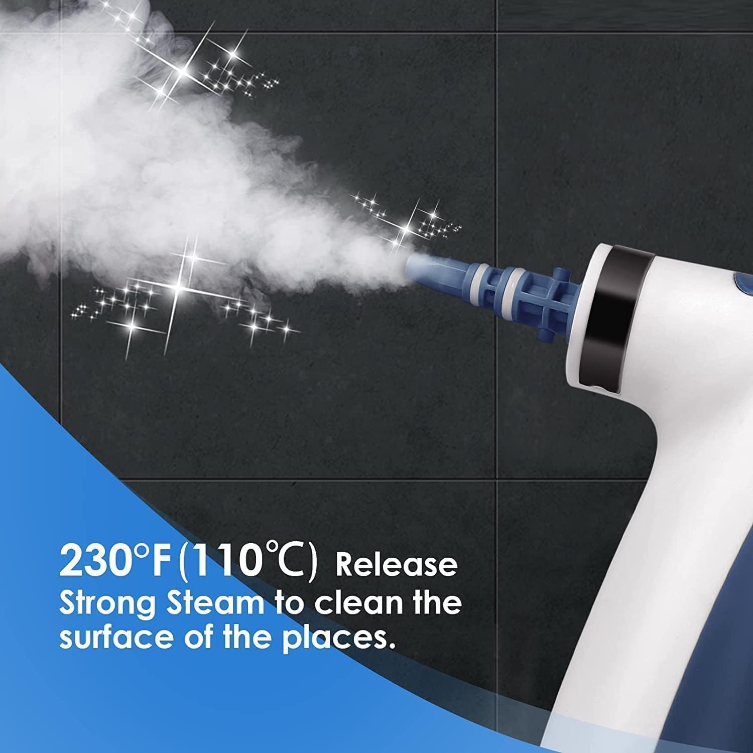 Handheld Steam Cleaner, Pressurized Steam Cleaner Fast Heating Time with Safety Lock and 9 Accessory, Multi-Surface Steam Cleaner with Chemical Free for Home Use, Upholstery, Car, Floor and Tile