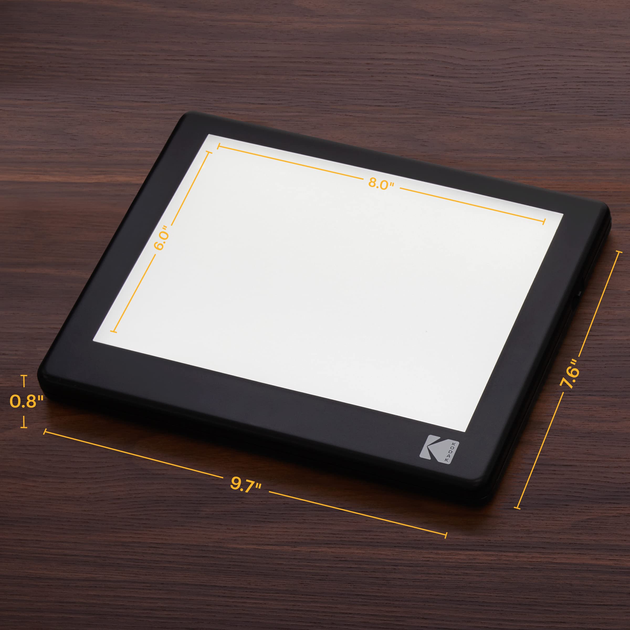 KODAK LED Light Box 8βx6β for Negatives, Slides & Films | Illuminated Board Panel & LED Light Pad for Viewing & Scanning Photos, Tattoo Drawing, Artist Sketching & Stenciling | Glare-Free, USB Powered