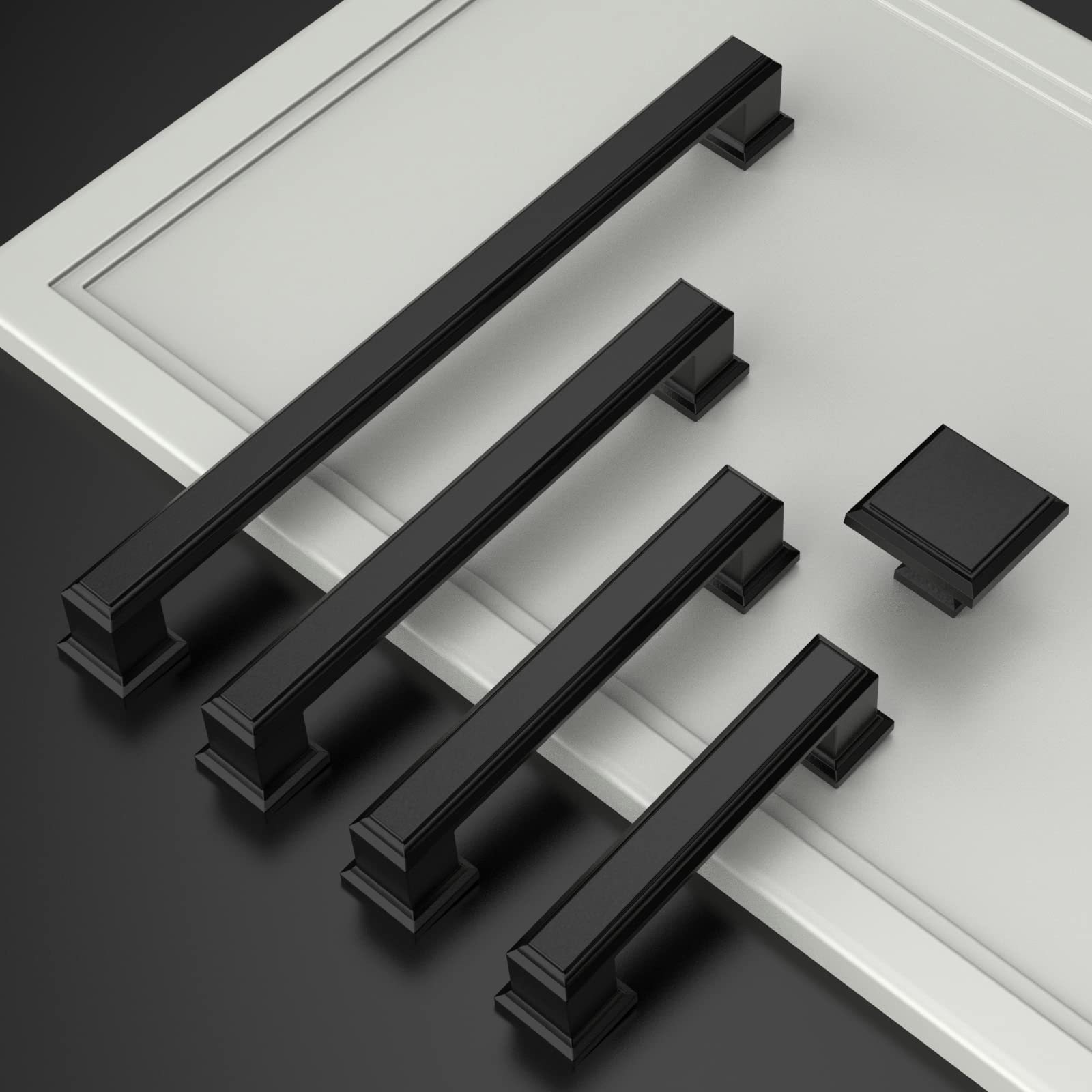 Asidrama 10 Pack 3 Inch(76mm) Matte Black Kitchen Cabinet Handles Cabinet Pulls Kitchen Cabinet Hardware for Cupboard Drawer Pulls