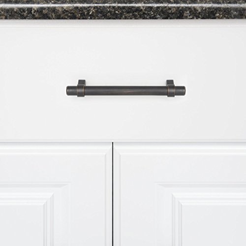 Amazon Basics Straight Bar Cabinet Handle, 6.63-inch Length (5-inch Hole Center), Oil Rubbed Bronze, 10-Pack