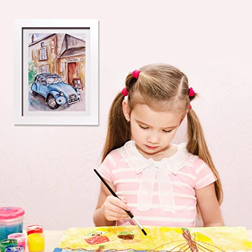 Fosdonge Hold 150 Pcs 8.5x11 Kids Artwork Frames Changeable Placing or Hanging, Front-Opening Kids Art Frame, Childrens Art Project Frames for 3D Picture, Crafts, Hanging Art (white)