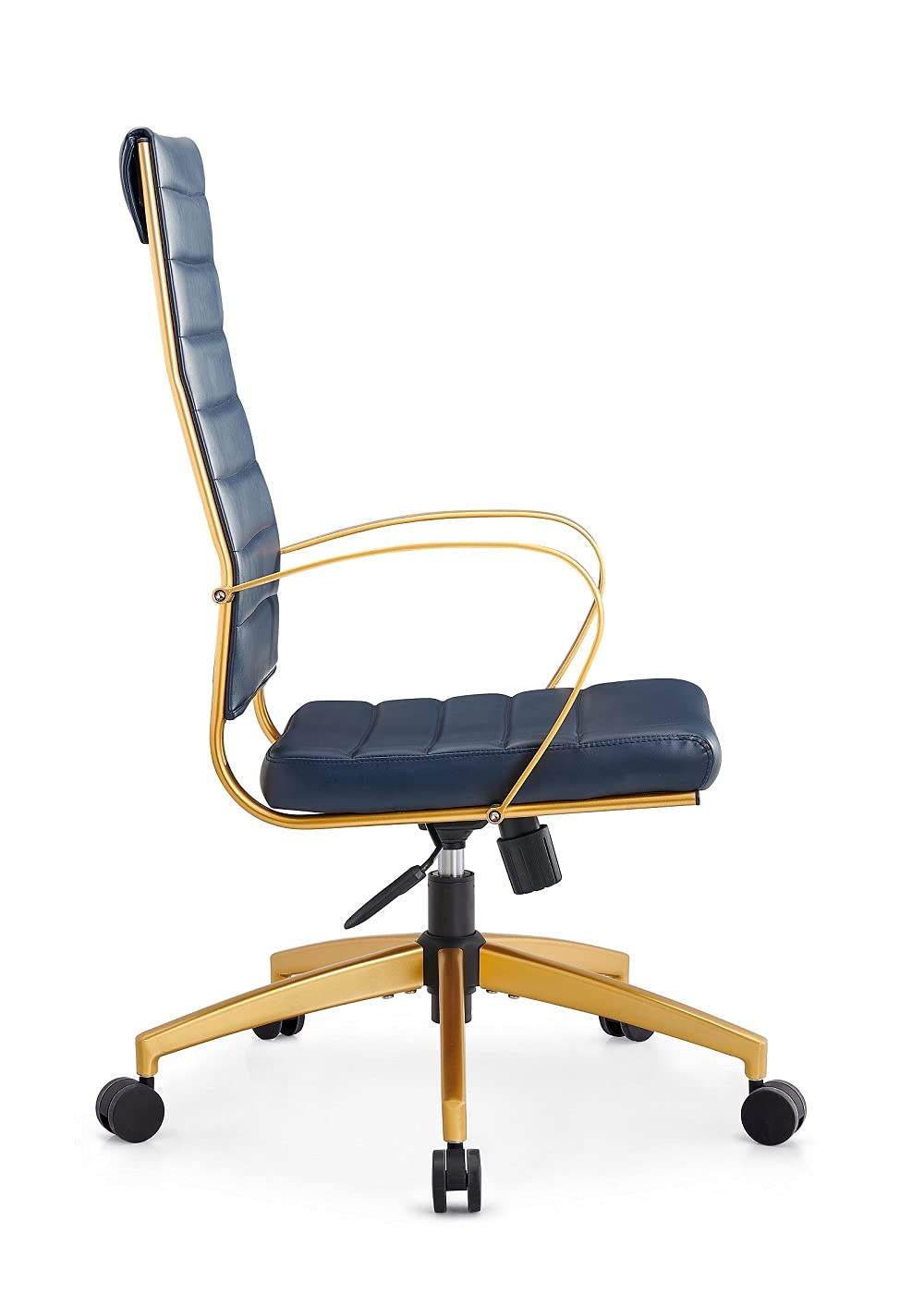Hioryllks Desk Blue Gold Chair Gold Ergo Office Chair White and Gold Office Chair (4020 Gold Blue)