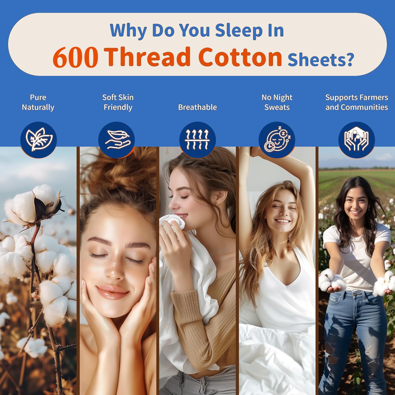 Mattress-Homes Queen 600 Thread Count 100% Cotton Sateen Weave Sheet Set, White Solid, 4 Piece