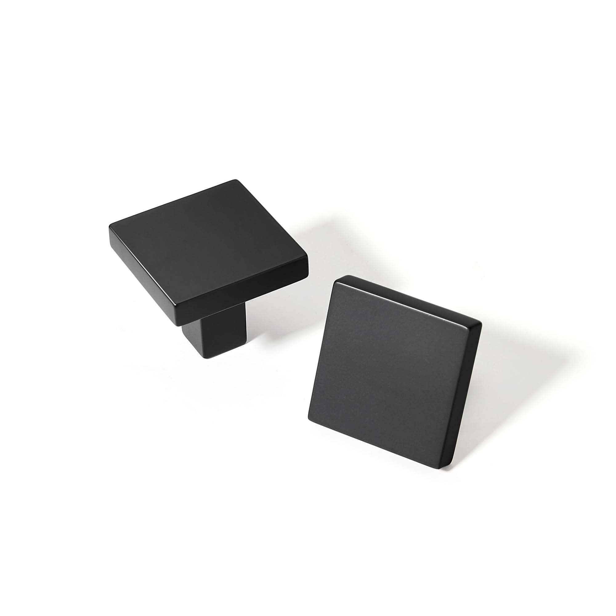 TUNNY 10 Pack Square Solid Cabinet Knobs - Matte Black Furniture Hardware Handles for Kitchen Cabinets Bedroom Dresser Wardrobe Cabinet Pulls