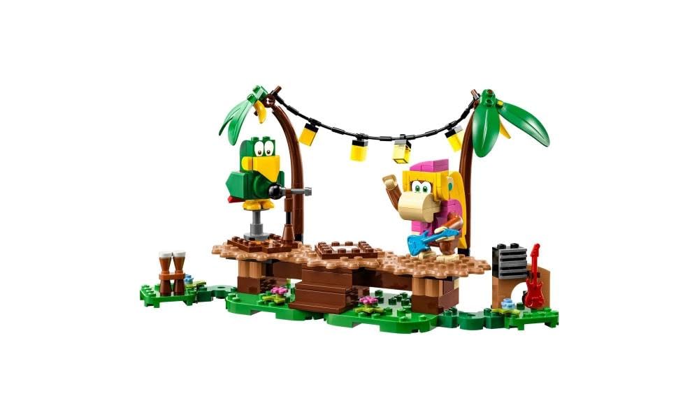 LEGO Super Mario Dixie Kong’s Jungle Jam Expansion Set 71421, Super Mario Gift Set for Boys and Girls Ages 7-9, Buildable Toy Game Featuring 2 Brick Built Super Mario Figures with Musical Accessories