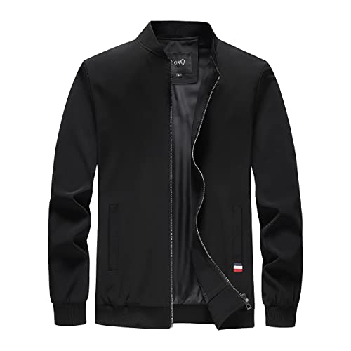 FoxQ Men's Bomber Jacket Lightweight, Slim Fit Sportswear Daily Casual Style with a Sporty Edge
