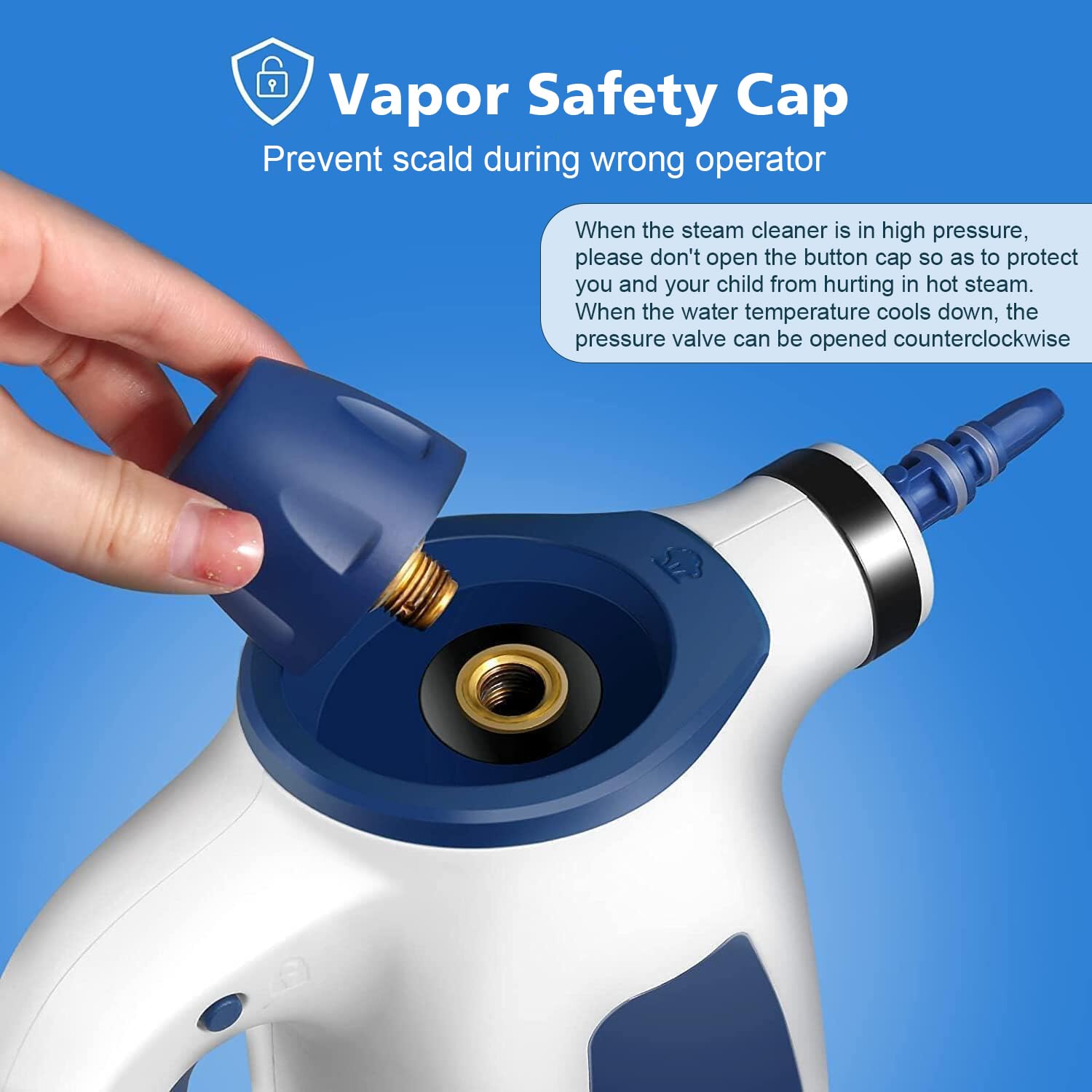Handheld Steam Cleaner, Pressurized Steam Cleaner Fast Heating Time with Safety Lock and 9 Accessory, Multi-Surface Steam Cleaner with Chemical Free for Home Use, Upholstery, Car, Floor and Tile