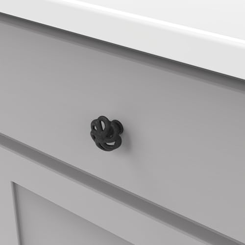 Hickory Hardware PA1312-RI-WOA 1 Charleston Blacksmith Knob, 1-1/2 Inch Diameter, Black Iron