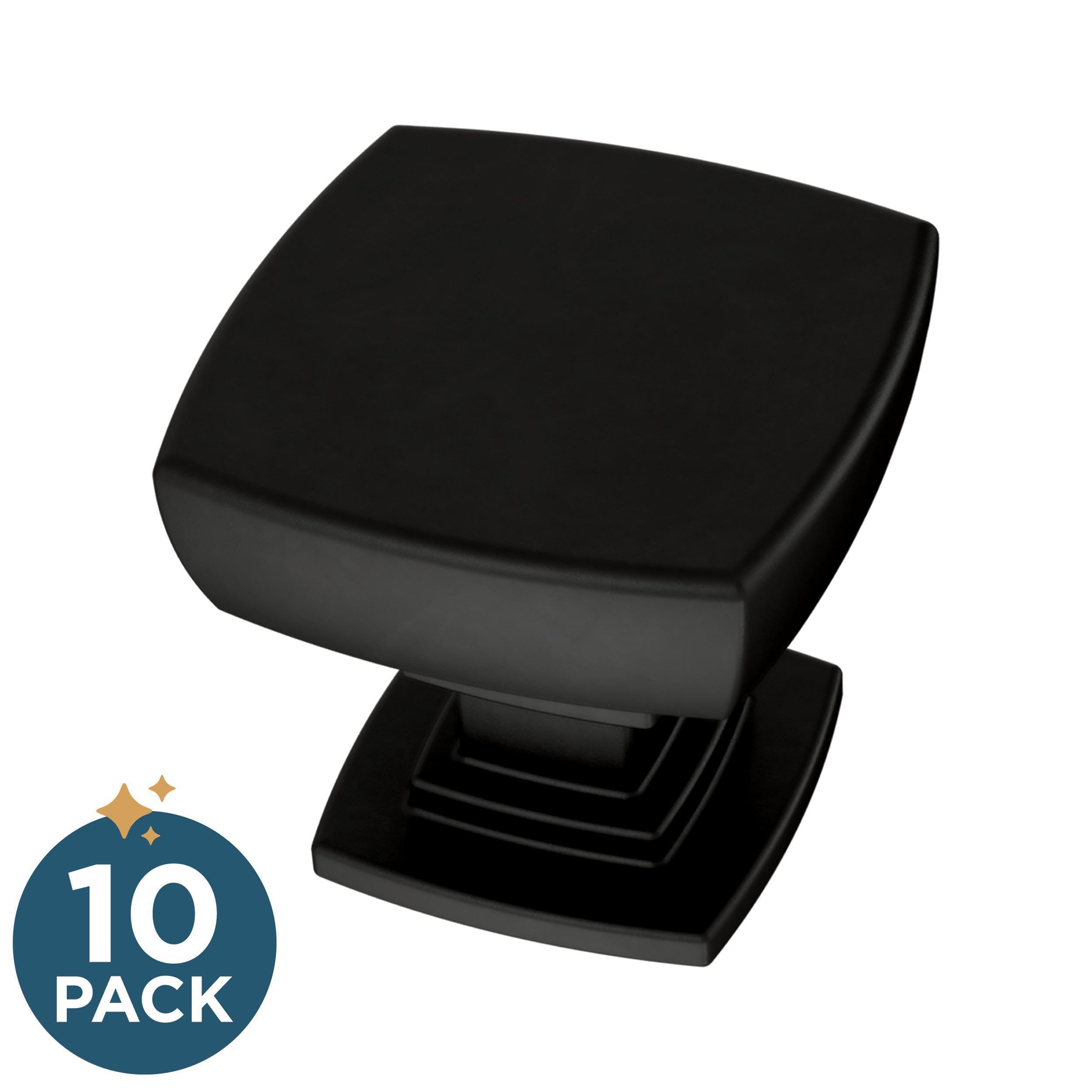 Franklin Brass Parow Cabinet Knob, Matte Black, 1-1/8 in (29mm) Dresser Drawer Pull, 10 Pack, P29542Z-FB-B