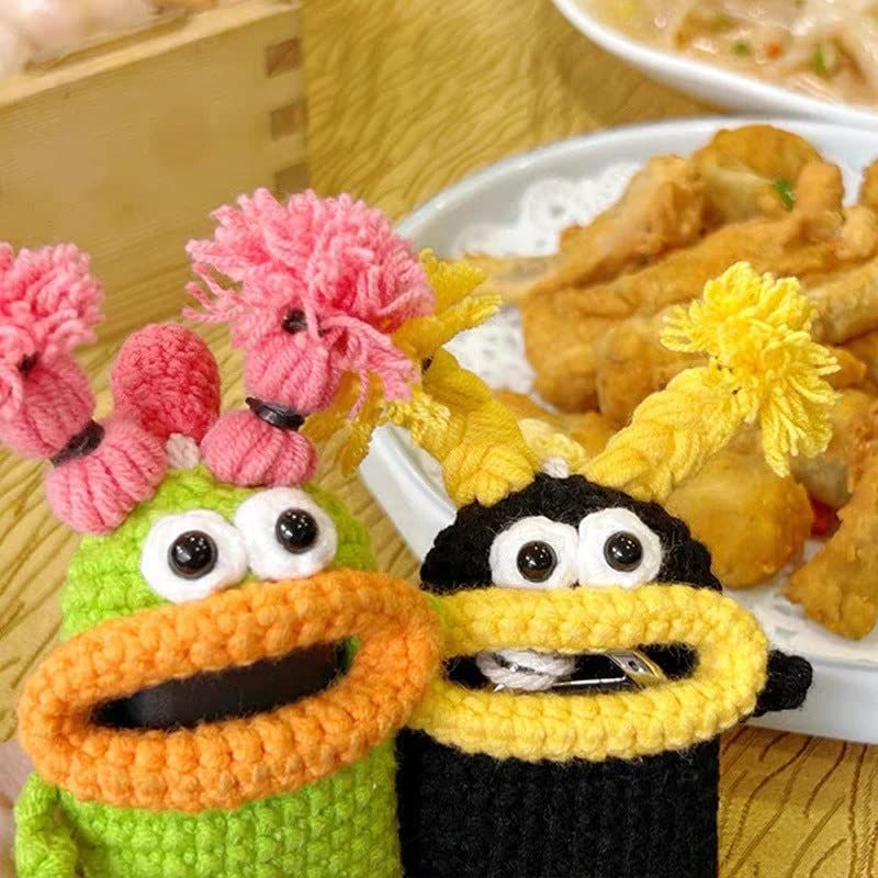 OVNMFH Handmade Crochet Key Case/Holder, Cute Crochet Sausage Mouth Car Key Case, Hand Knitting Yarn Crochet Key Case, Unique (15)