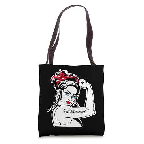 Female Front Desk Receptionist Rosie The Riveter Pin Up Girl Tote Bag