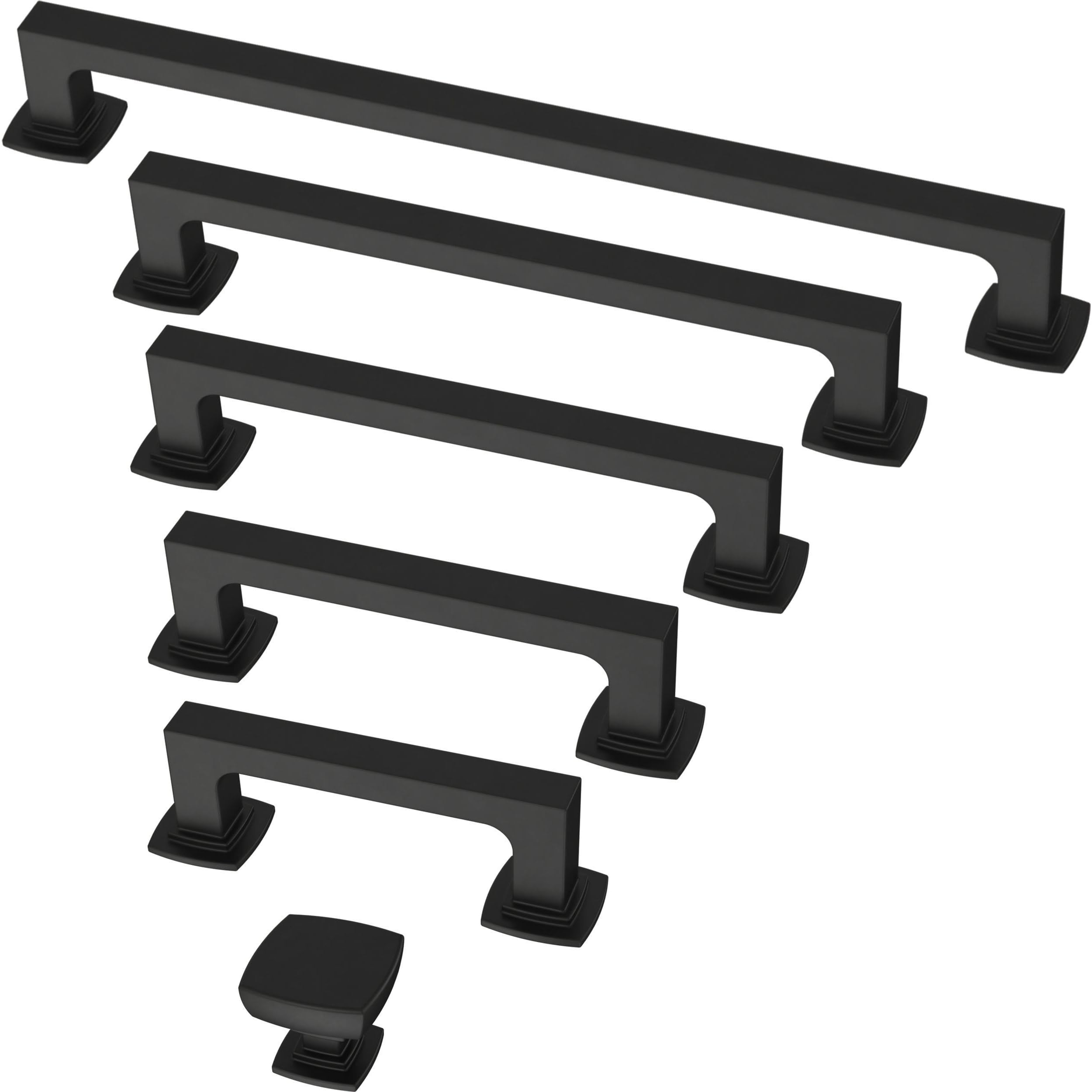 Franklin Brass Parow Cabinet Knob, Matte Black, 1-1/8 in (29mm) Dresser Drawer Pull, 10 Pack, P29542Z-FB-B