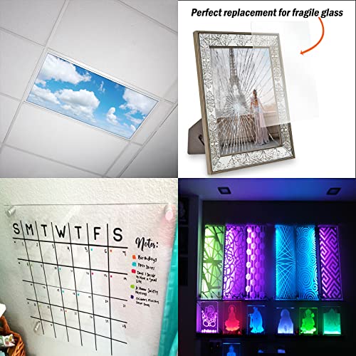 2 Pack Acrylic Sheet Plexiglass 24" x 36" x 1/8" Thick, Clear Cast 3mm 24x36 Large Plexi Glass Panel Use for Craft Projects, Picture Frames, Laser Engraving Sign Blanks or Cutting to Display Sizes.