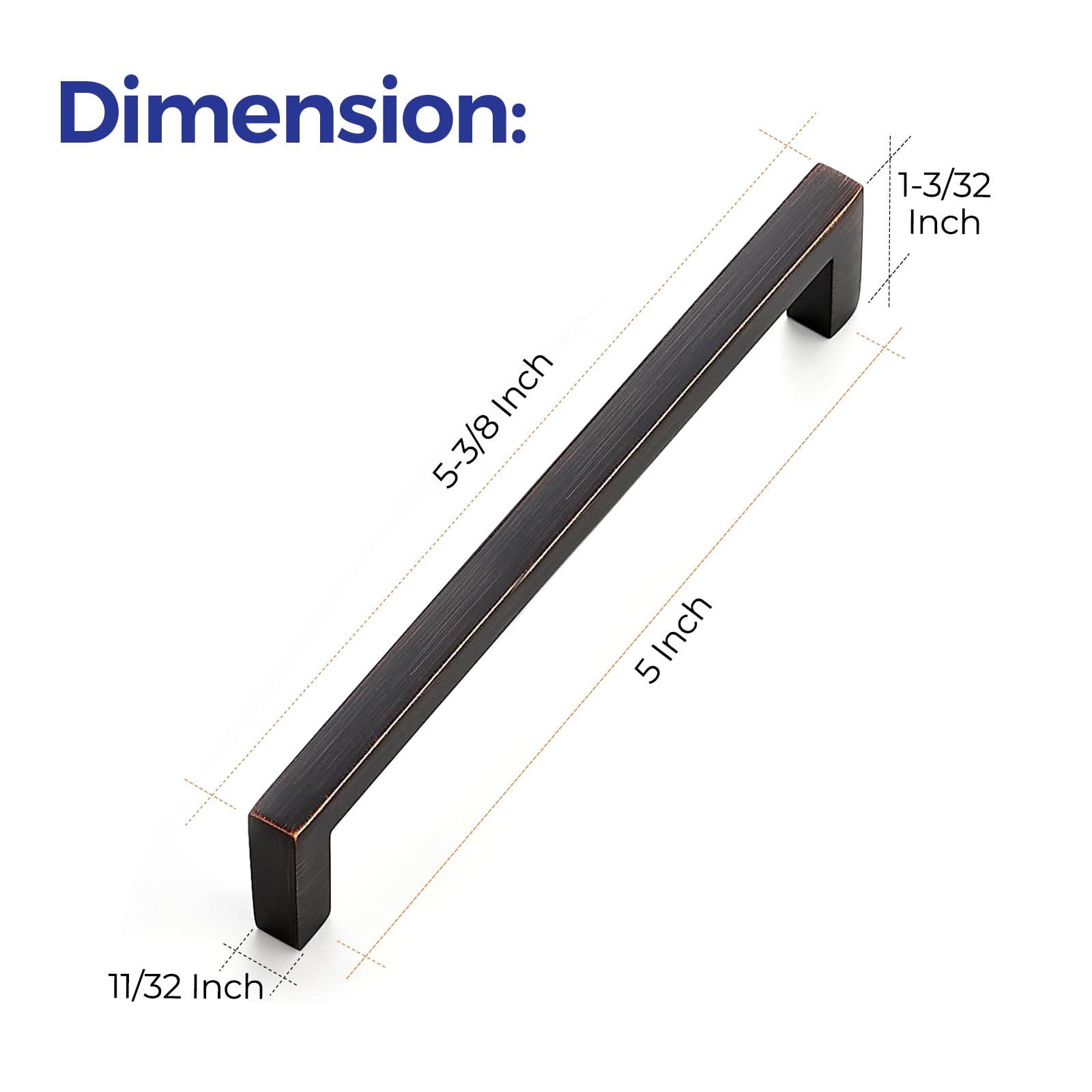 Ravinte 30 Pack Solid 5 Inch Center to Center Slim Square Bar Drawer Handles Kitchen Cabinet Handles Oil-Rubbed Bronze Drawer Pulls Kitchen Cabinet Hardware Kitchen Handles Cabinet Pulls