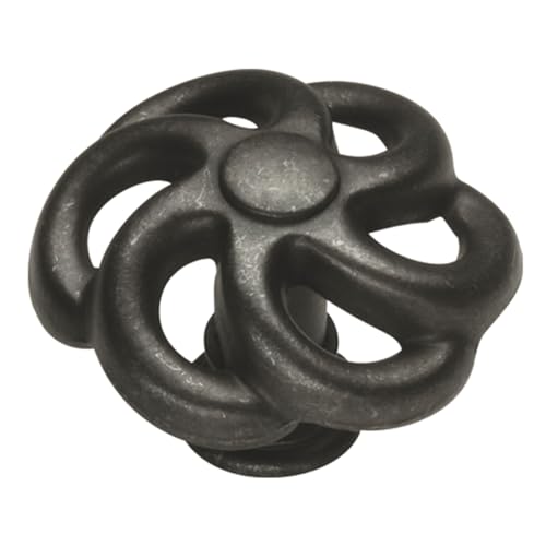 Hickory Hardware PA1312-RI-WOA 1 Charleston Blacksmith Knob, 1-1/2 Inch Diameter, Black Iron