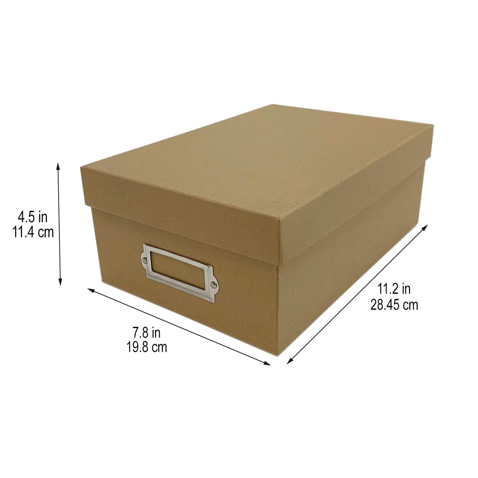 Kraft Memory Box by Simply Tidy - Store and Organize Photos, Keepsakes, DVD and CDs, Acid Free - Bulk 12 Pack
