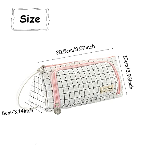 SPCCL, Large Capacity Pencil Pouch, Pencil Bag, Pencil Case, Pencil Pouch, Pen Case, Pencil case with Two compartments, for School & Office (C)