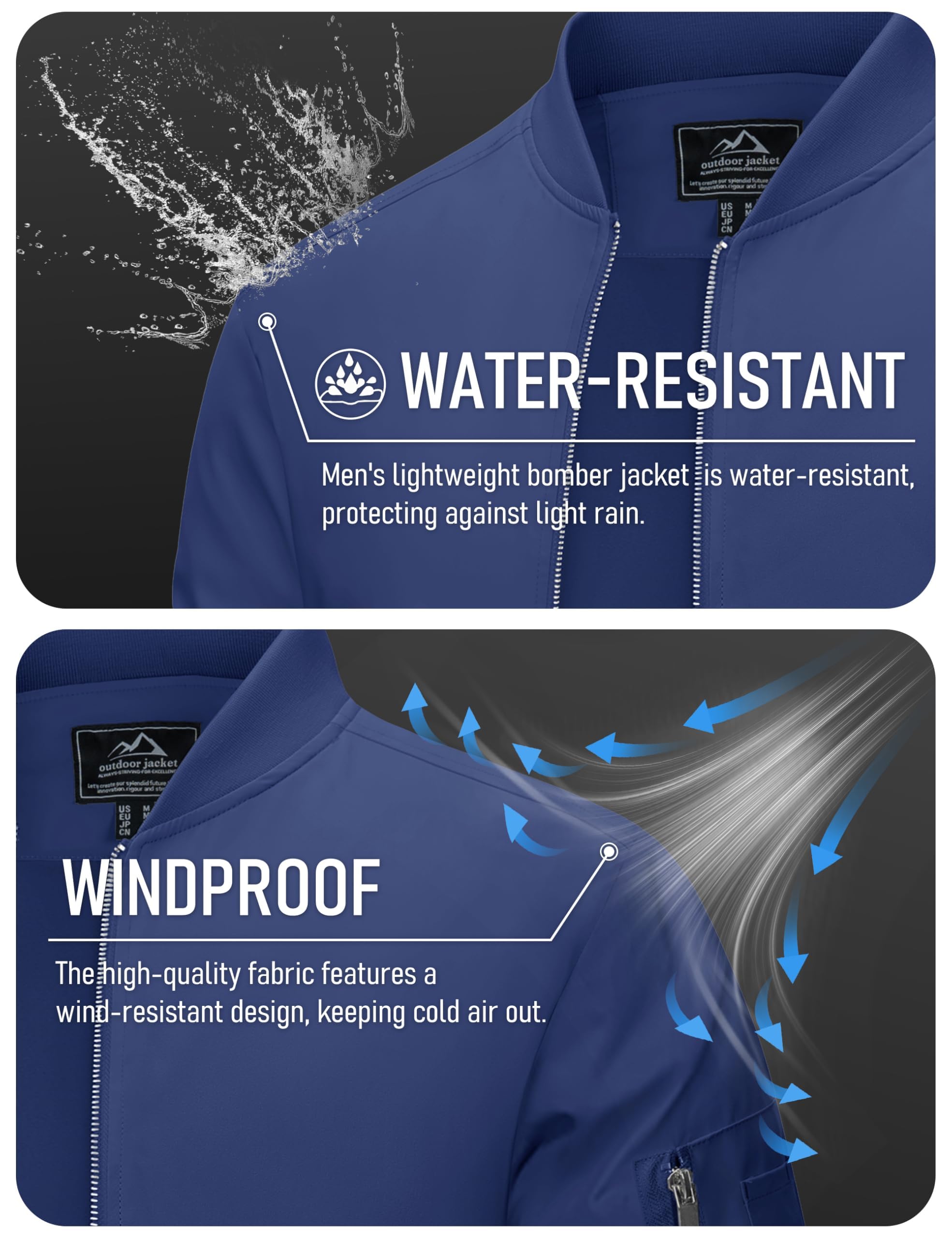 Mens Fall Jacket Bomber Jackets Varsity Jacket Men Lightweight Jacket Men Casual Jacket Outdoor Hiking Jackets Windbreak Jackets for Men