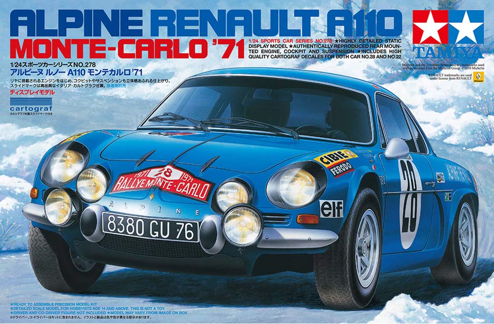 Tamiya 300024278 1:24 Renault Alpine A110 β71 Monte Carlo, Blue