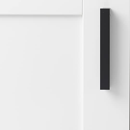 Hickory Hardware 1 Pack Solid Core Kitchen Cabinet Pulls, Luxury Cabinet Handles, Hardware for Doors & Dresser Drawers, 3 Inch Hole Center, Flat Onyx, Streamline Collection
