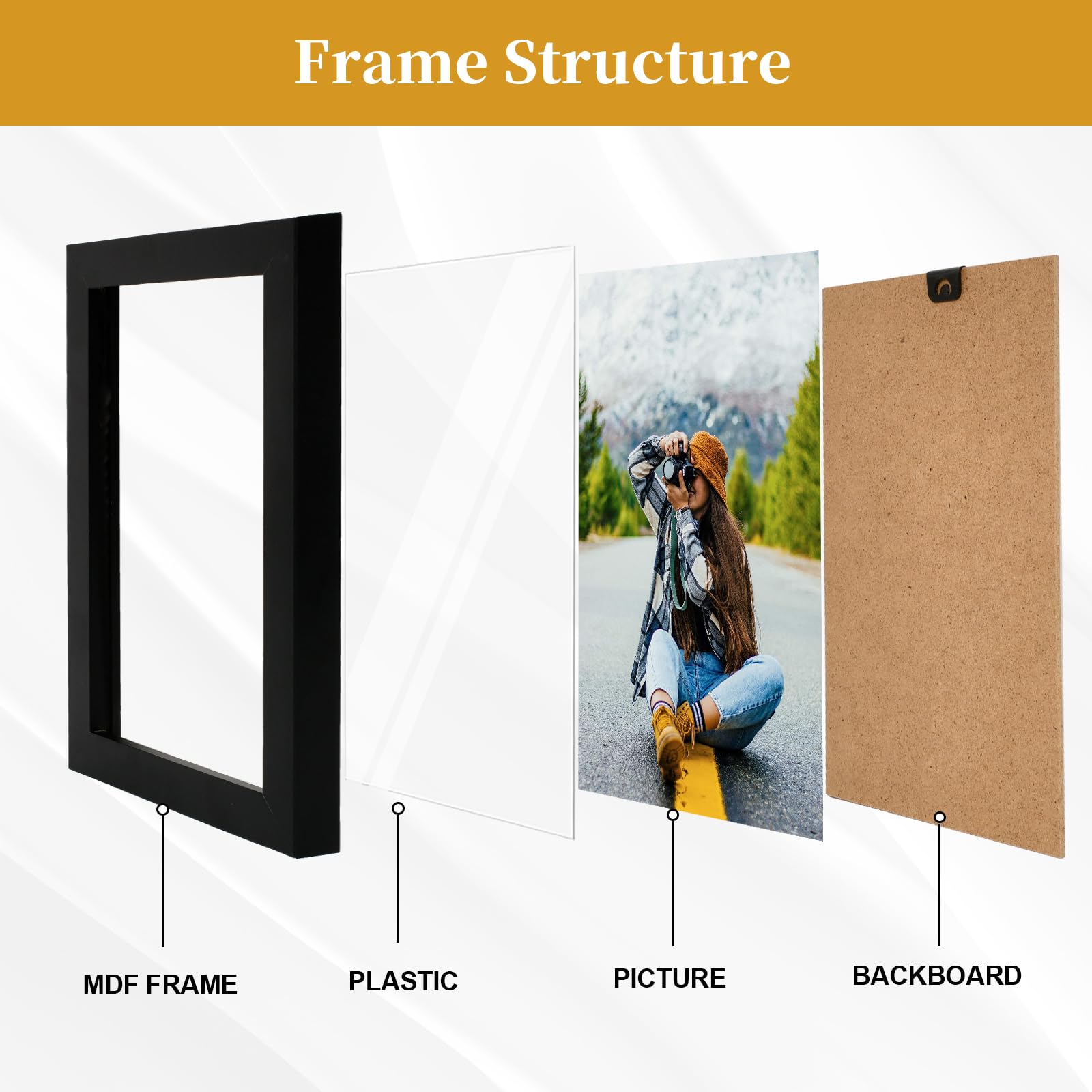 4x6 Picture Frame Set of 12, Photo Frame for 4x6 Pictures, Tabletop or Wall Mount Display Picture Frames for Prints, Photos, Paintings, Landscape and Kids Artwork (Black)