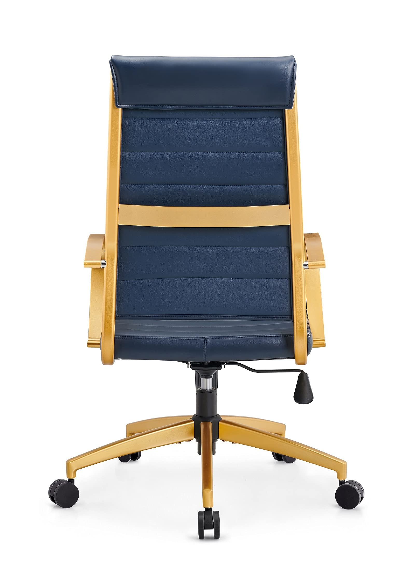 Hioryllks Desk Blue Gold Chair Gold Ergo Office Chair White and Gold Office Chair (4020 Gold Blue)
