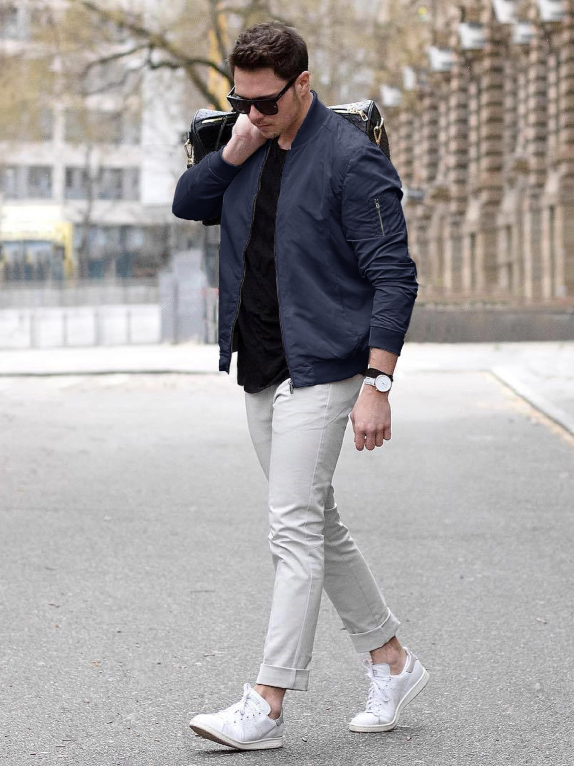 TACVASEN Jackets for Men Light Bomber Jacket for Men Jacket Men Fashion Varsity Jackets Men Windproof Jacket Men Lightweight Jackets Men Spring Jacket