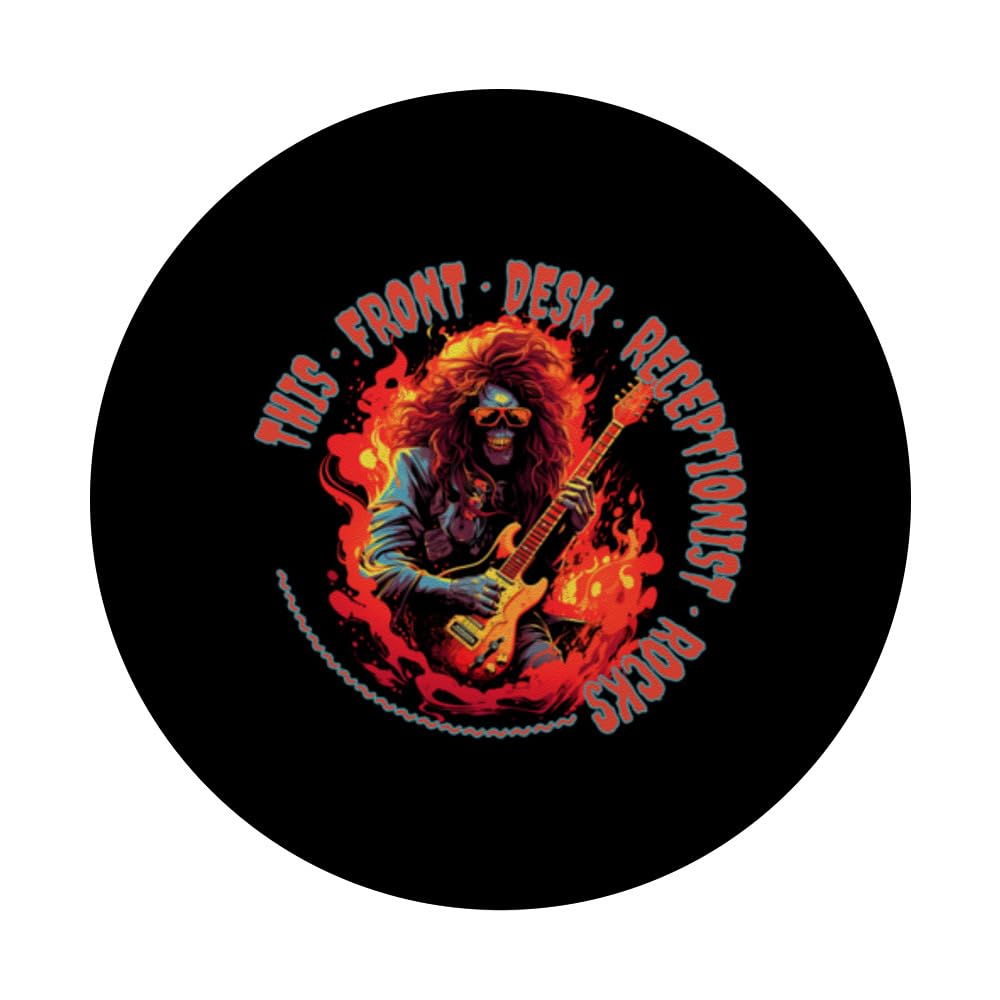 This Front Desk Receptionist Rocks Funny Musician PopSockets Standard PopGrip