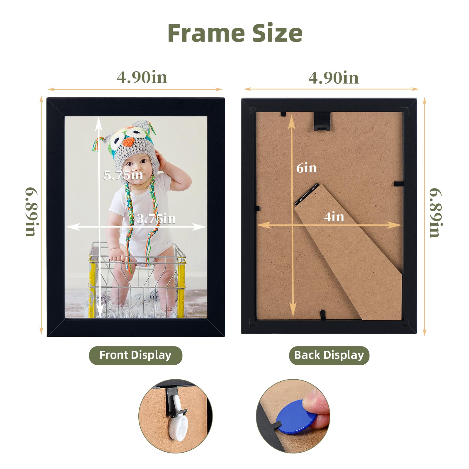 4x6 Picture Frame Set of 12, Photo Frame for 4x6 Pictures, Tabletop or Wall Mount Display Picture Frames for Prints, Photos, Paintings, Landscape and Kids Artwork (Black)
