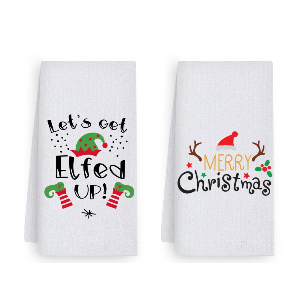 Jpayxese Christmas Kitchen Towels Dish Towels Set - Christmas Hand Towels for Bathroom, Farmhouse Christmas Decorations for Kitchen Home Xmas Holiday Housewarming Gifts for Dad Mom Family