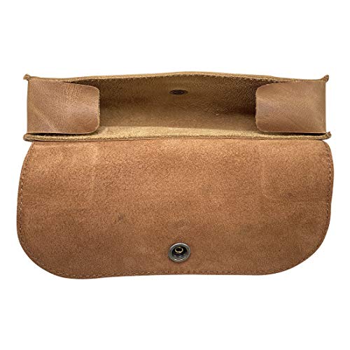 Hide & Drink, Pencil Case Handmade from Full Grain Leather - Stylish, Classic, Pen and Pencil Pouch, Organizer - Storage for Writing Utensils, Great for School, Work, Office - Single Malt Mahogany